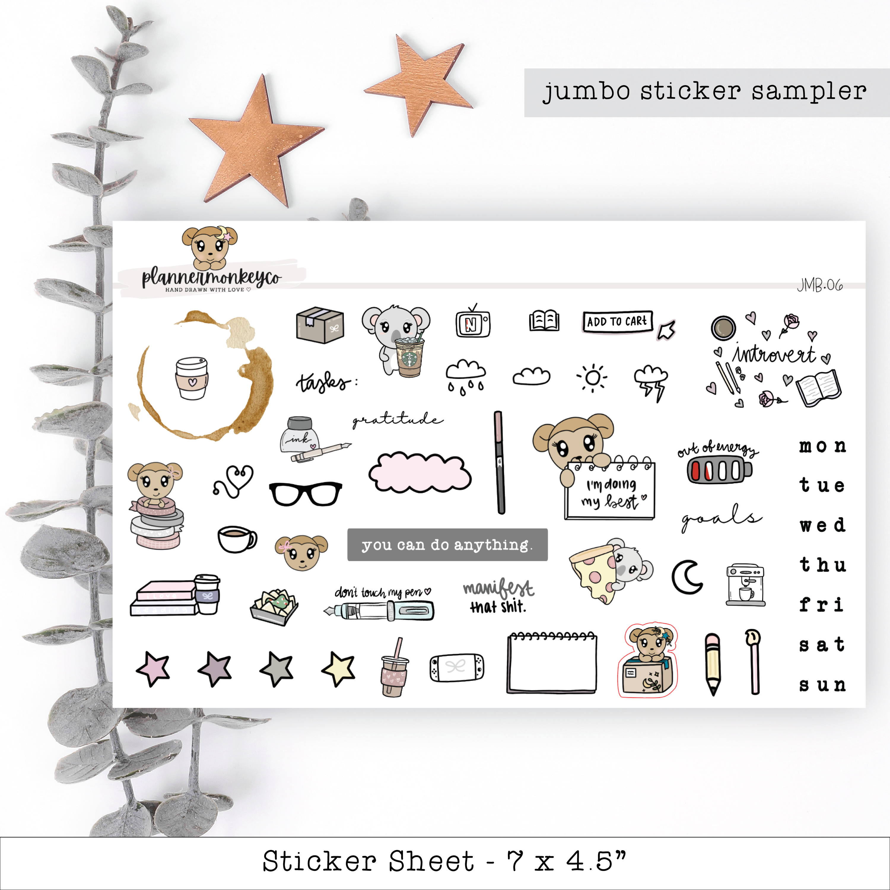 Doodle Favourites Jumbo Sampler Sticker Sheet – PlannerMonkeyCo