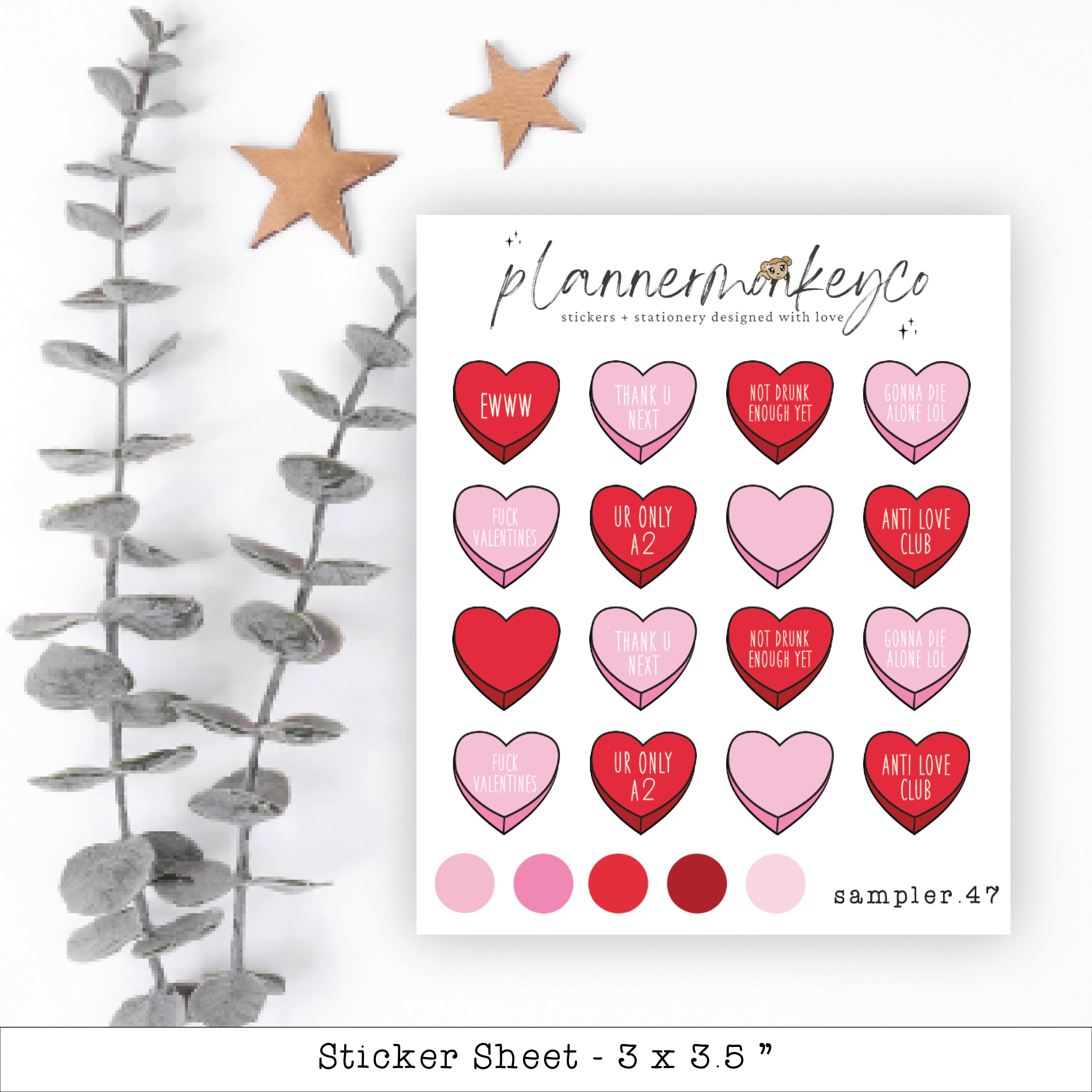 Sassy Conversation Heart Small Sticker Sampler – PlannerMonkeyCo